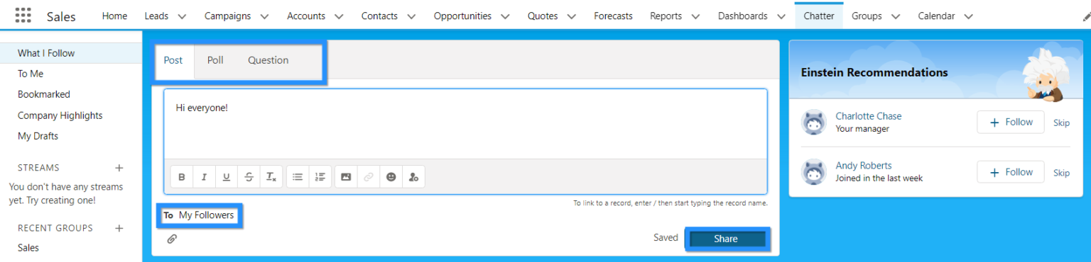 Features of Chatter – Courses