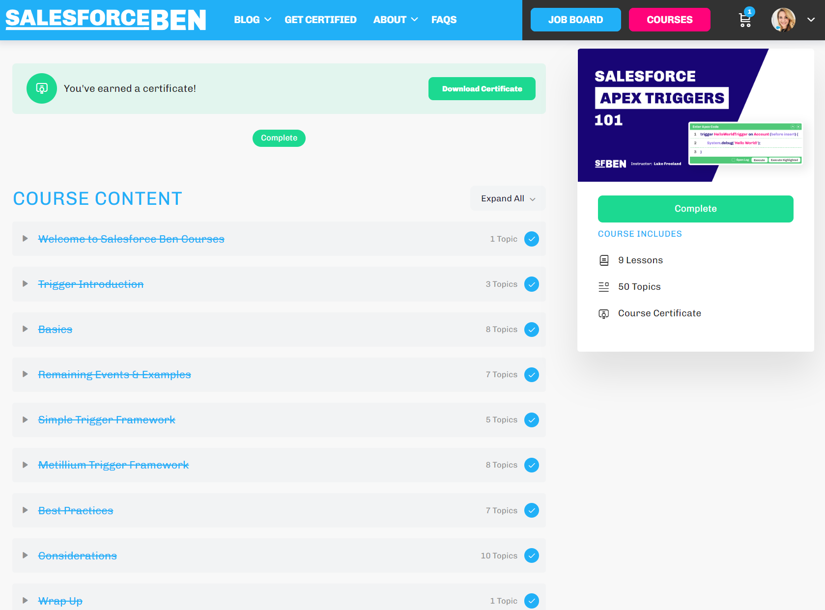 Navigate Your Apex Triggers Course – Courses