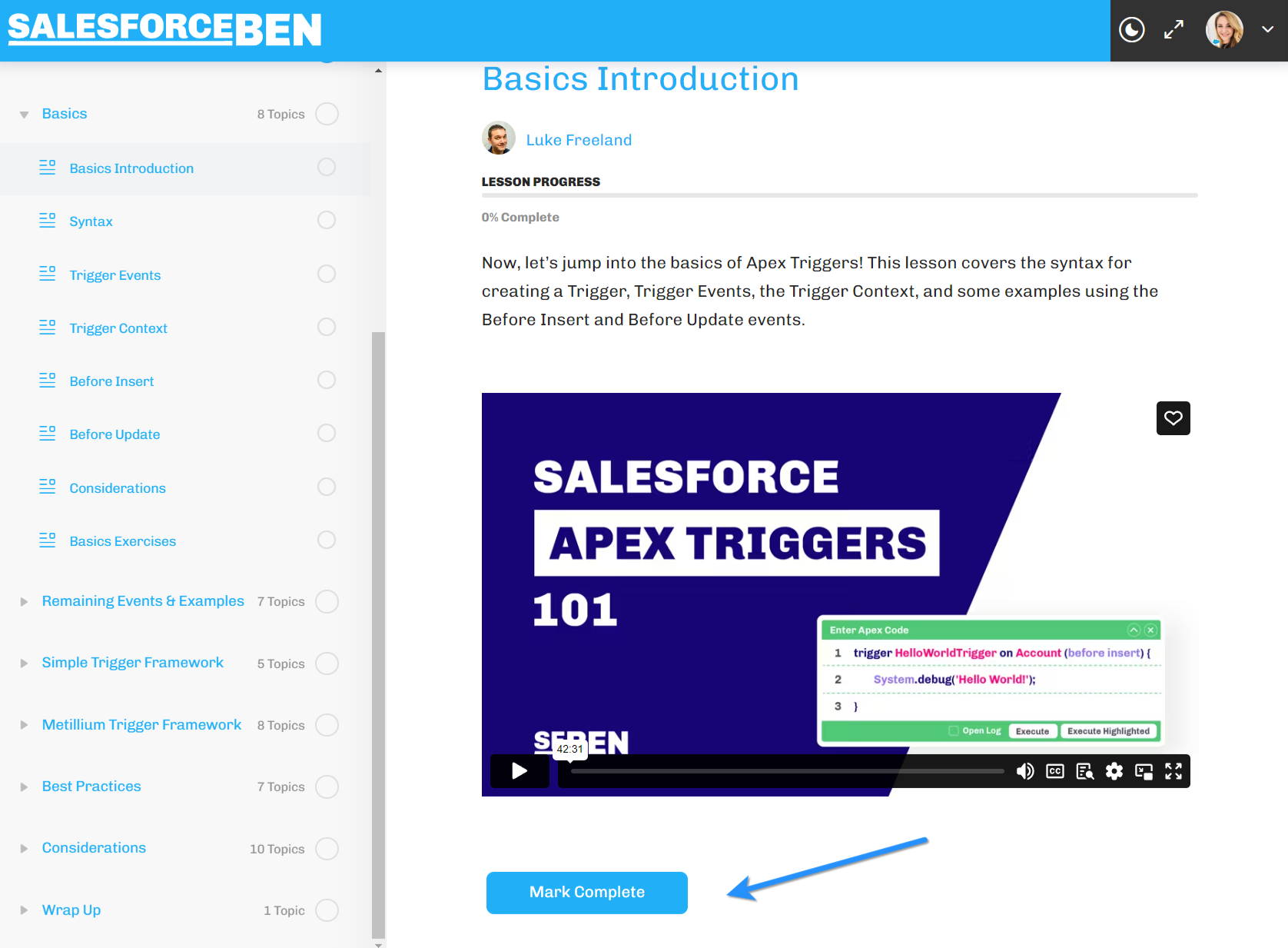 Navigate Your Apex Triggers Course – Courses